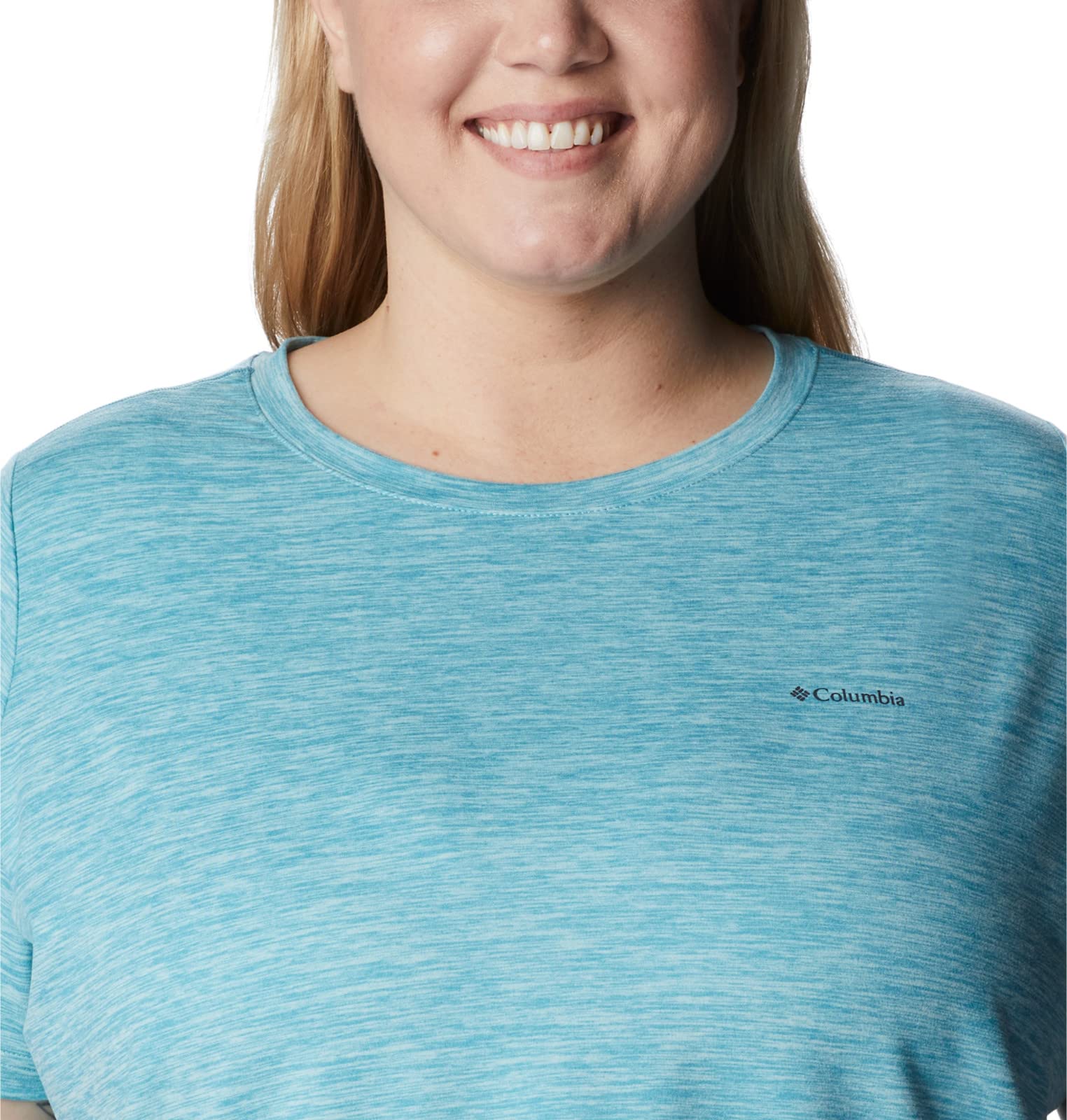 Columbia Women's Weekend Adventure Short Sleeve, Dark Nocturnal Heather, Large