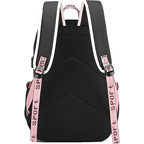 Gengx Teen Wednesday Addams Casual Rucksack-Waterproof Bookbag with USB Charging Port Classic Laptop Bag for Student