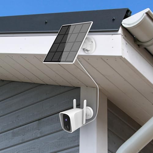 Feit Electric Solar Panel Continuous Charger Panel/SOL/CAM Compatible Feit Electric Smart Outdoor Camera CAM/WM/WiFi/BAT, 9ft Cord, Micro-USB, Adjustable Mounting Bracket