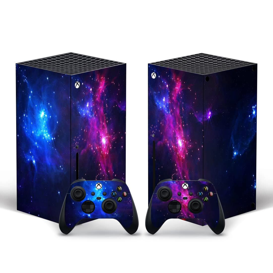 Full Body Vinyl Skin Sticker Decal Cover for Microsoft Xbox Series X Console and Controllers - Purple Universe