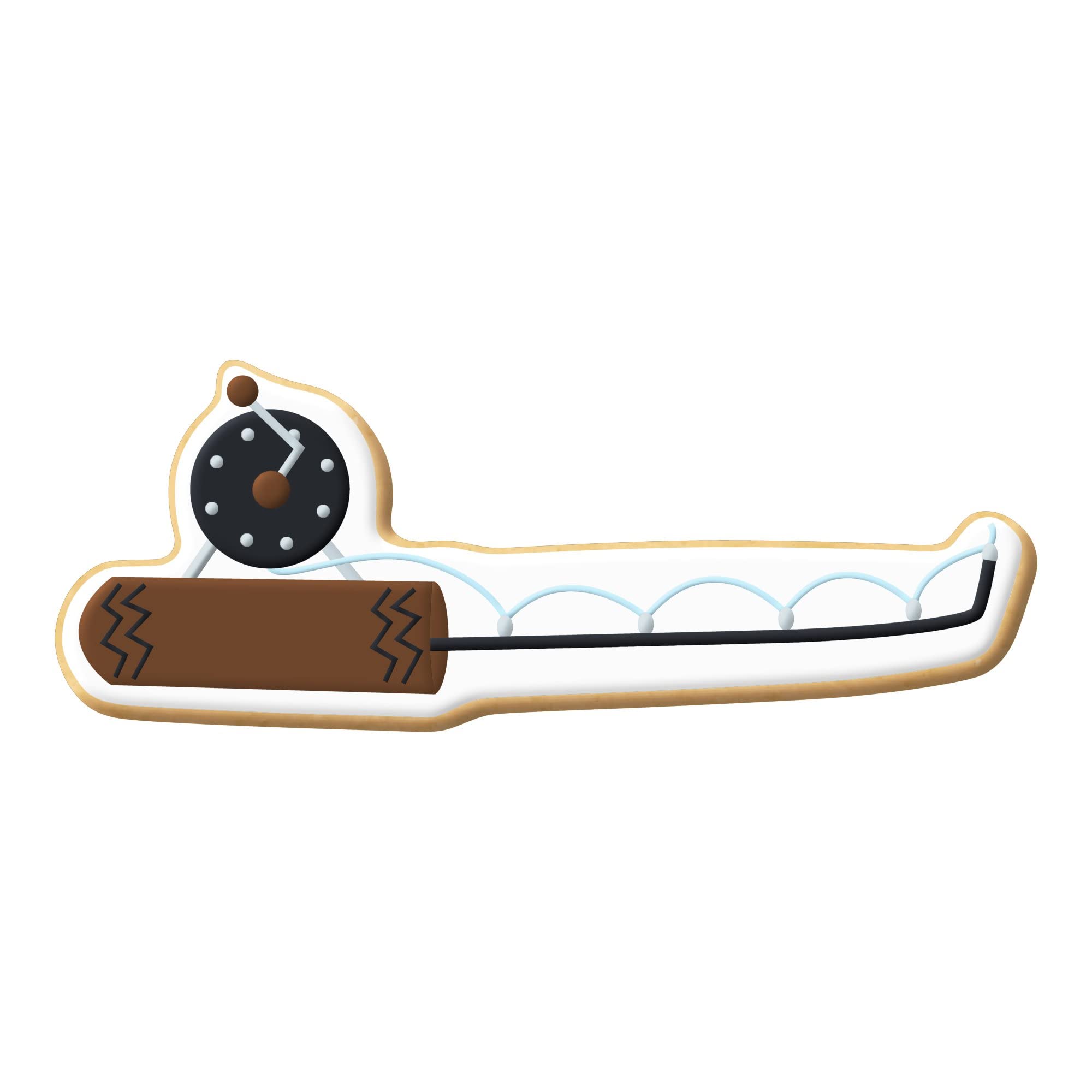 Fishing Pole Cookie Cutter 6 Inch - Made in the USA β Foose Cookie Cutters Tin Plated Steel Fishing Pole Cookie Mold