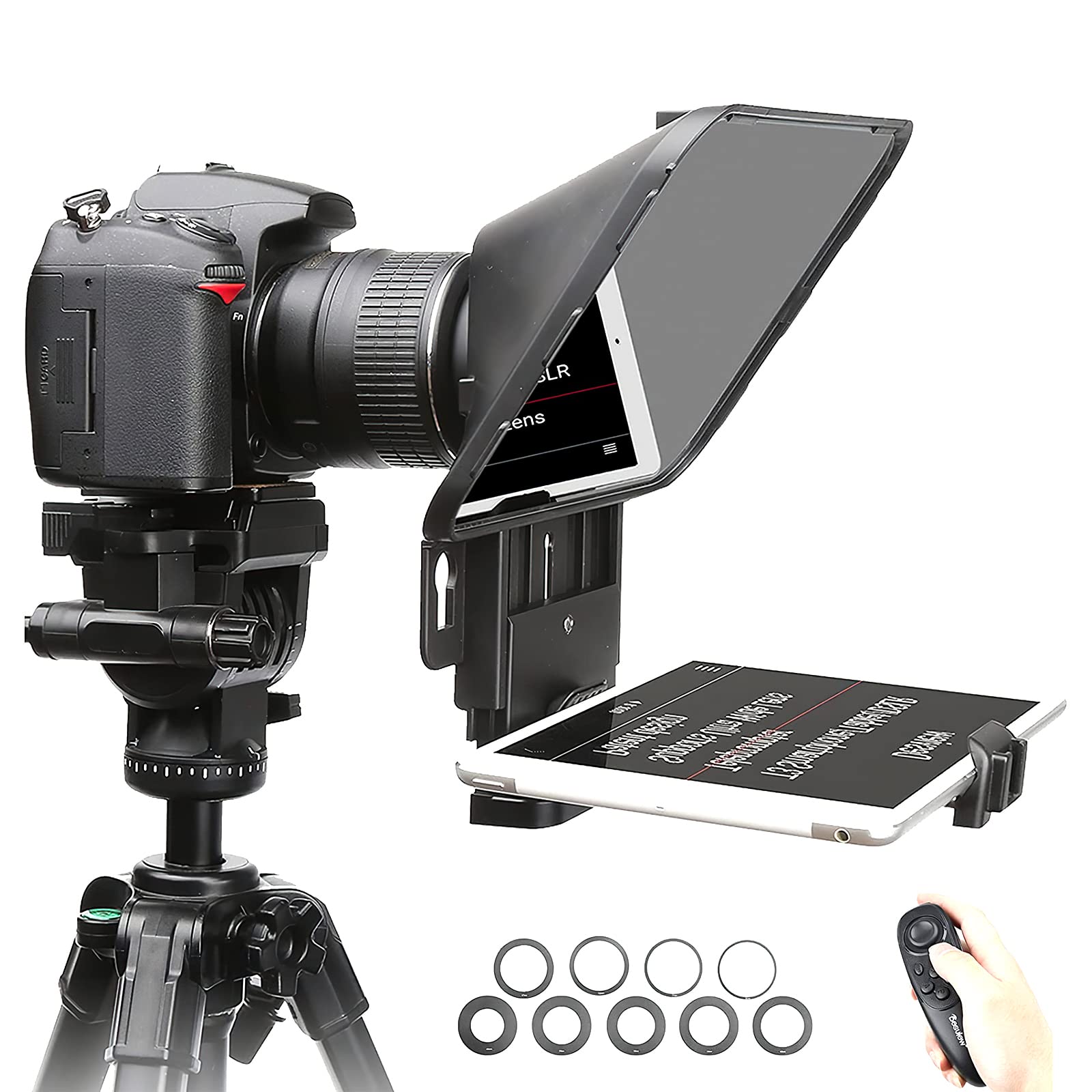 Desview T3 Teleprompter, Teleprompter with Remote Control, Work with iPad/Tablet/Smartphone up to 11 inch, 8 inch High Display Mirror, Support Wide Angle Lens, Great Partner for Live Streaming