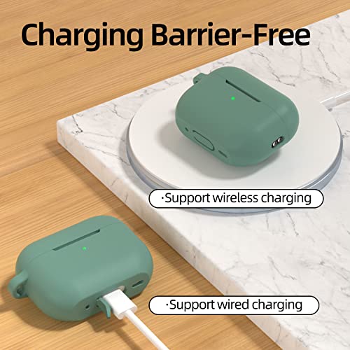 Joosko for Airpods Pro 2nd Generation Case Cover 2022, Soft Silicone Shock Absorbing Case with Keychain for Apple AirPods Pro 2 for Women Men. [Front LED Visible]