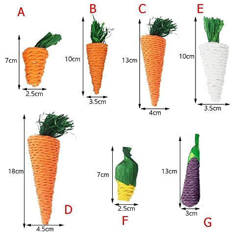 Hamster Chew Toys Rabbit Bite Grind Teeth Toys Corn Carrot Woven Balls Small Animal Chew Toys for Rabbit, Bunny, Guinea Pig(G)