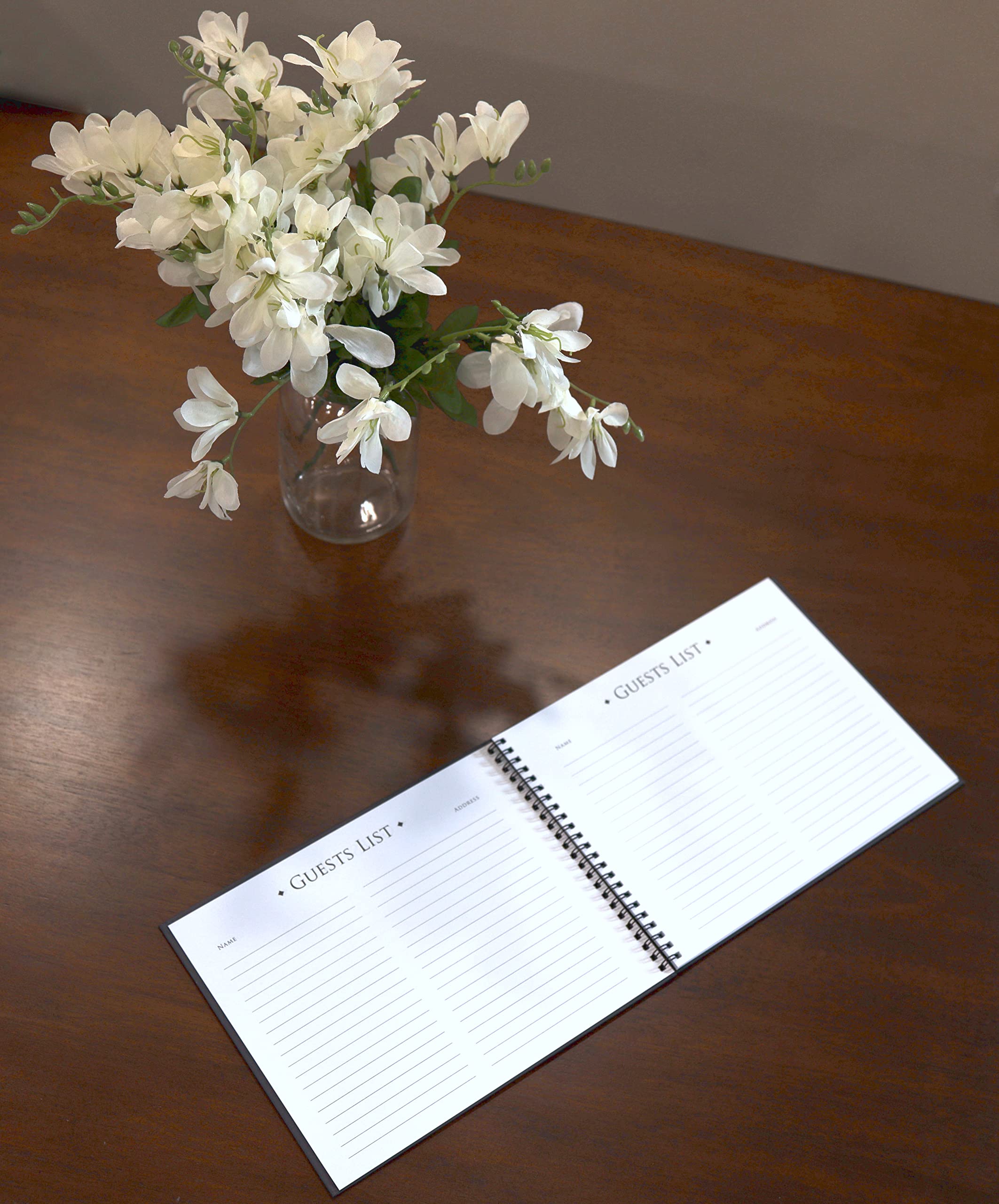 Iconikal Hardcover 1,260 Name Guestbook, Charcoal, 10 x 8 inches Record Guests Names Address Contact Information from Special Occasions