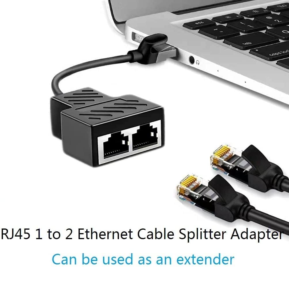Ethernet Splitter 1 to 2 RJ45 Network Cable, JUEJUEZI Ethernet Splitter Connectort Male to Female, for Super Cat5/5e/6/7, TVs/Set-top Boxes/Computers/Routers/ADSL/Hubs/Switche/Wireless