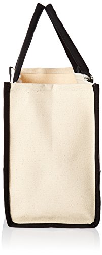 Mud Pie Classic Black and White Canvas Tote Bag, BLANK, 17" x 19" x 2"