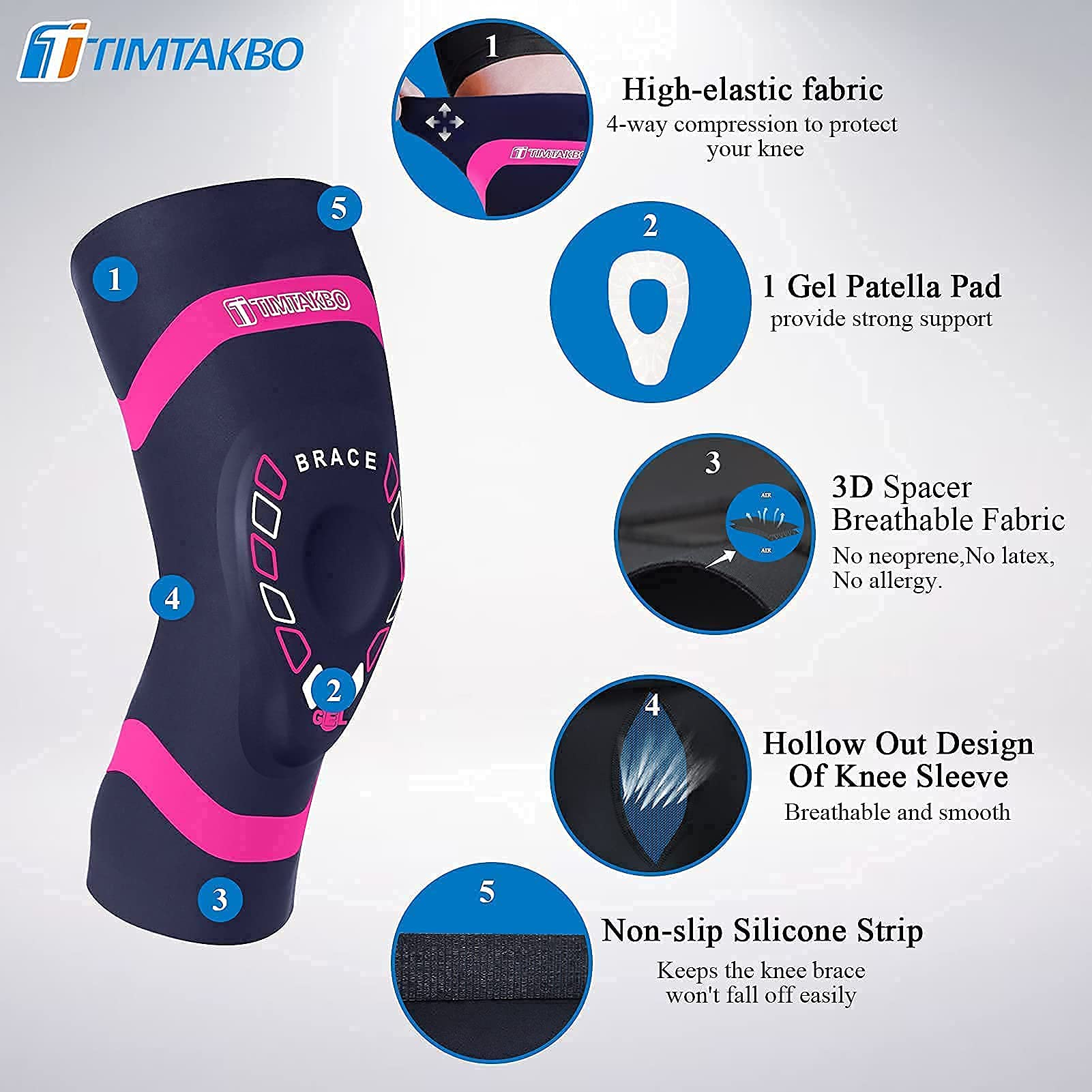 Compression Knee Sleeve for Women & Men With Gel Patella Pad,Plus Size Knee Support,Knee Braces for Working Out,Running,Hiking,Jogging,Arthritis,ACL.1 Pack(Red/S,fit upper 14-15.75,lower 12.25-13.5")