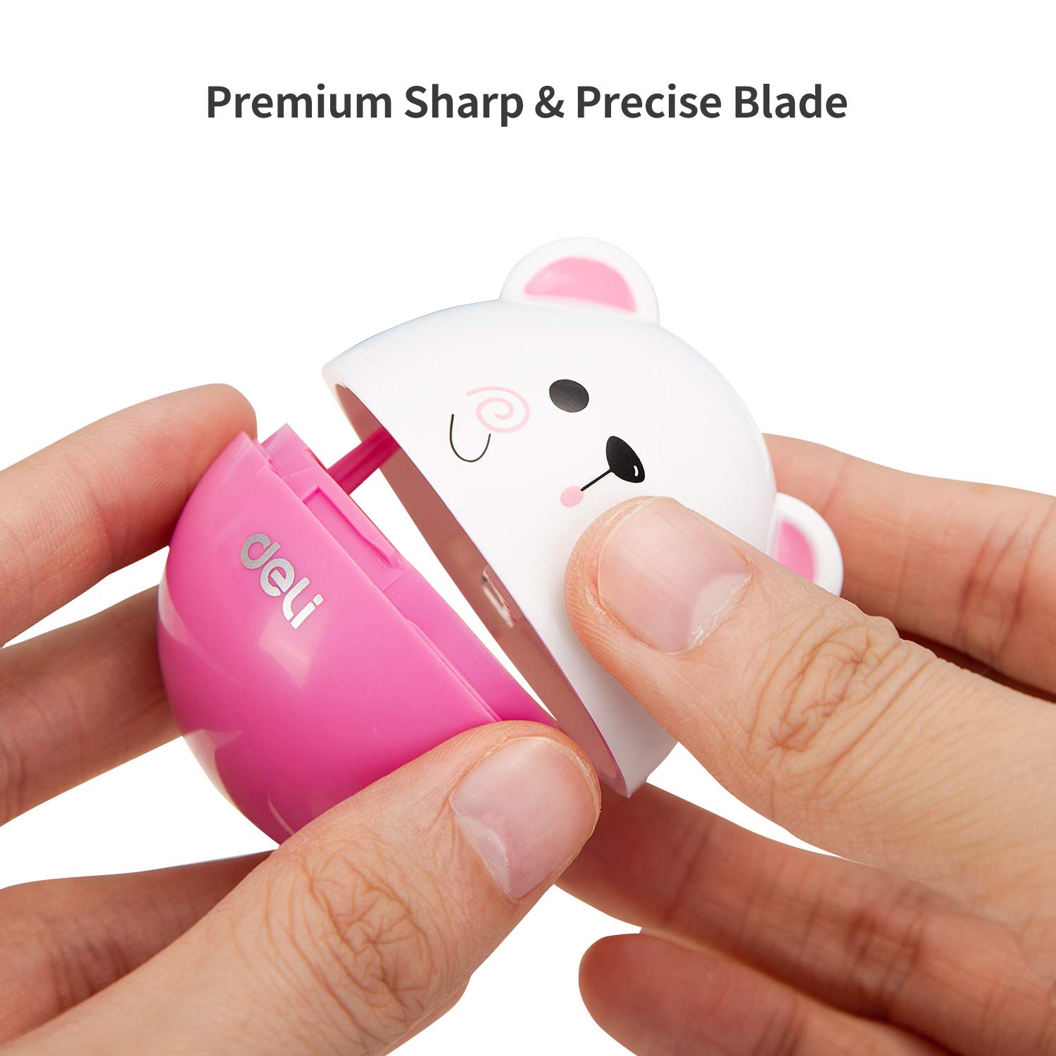 Deli Pencil Sharpener, Manual Pencil Sharpener, Handheld Pencil Sharpeners, Perfect for Kids & Students, Random Color, Tumbler Shape