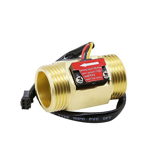 GREDIA G1" Male Thread Brass Water Flow Sensor Switch Hall Effect Liquid Flowmeter Fluidmeter Counter BSP 2-50L/Min(58mm in Total Length)