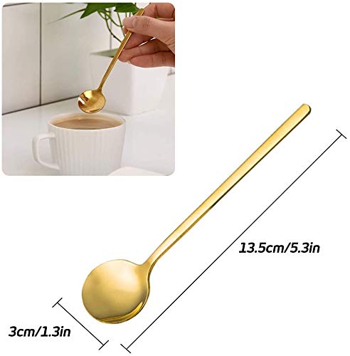 Espresso spoons 18/10 Stainless Steel 10 Piece Vogue Mini Teaspoons Set for Coffee Sugar Dessert Cake Ice Cream Soup Antipasto Cappuccino 5 Inch Frosted Handle