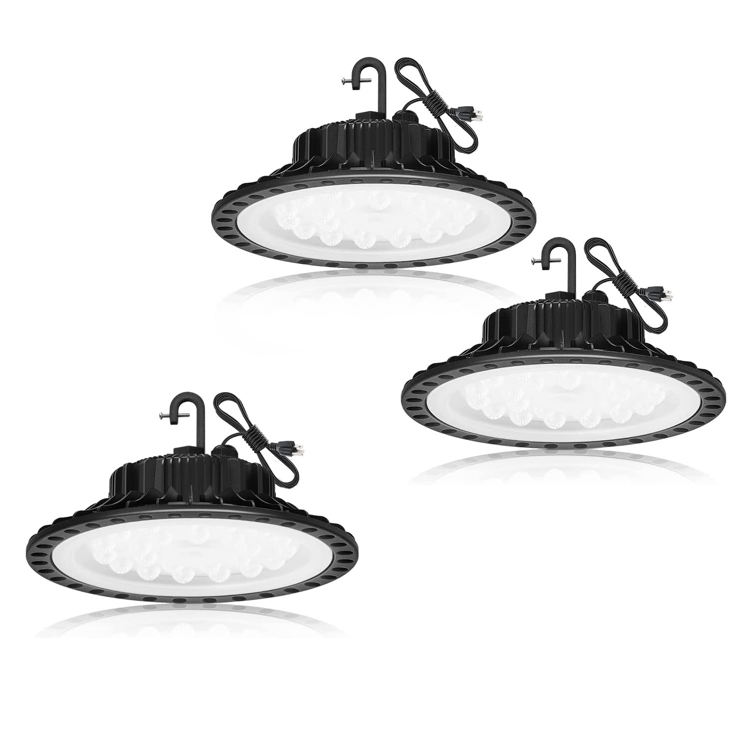 FAMURE 1 Pack & 2 Pack LED UFO High Bay Light 12000Lm with Plug