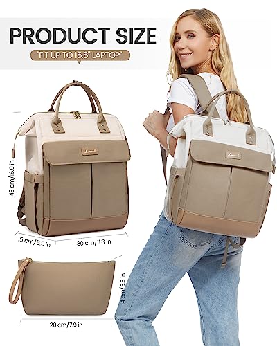 LOVEVOOK Laptop Backpack for Women,15.6 Inch Work Travel Backpack with Charging Port, Teacher Nurse Bag With Organizer Pouch Fashion Daypack Computer Backpack for Business College
