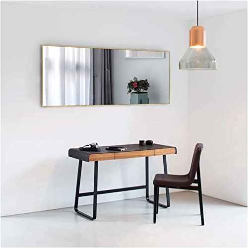 Natsukage 47''x22'' Wall Mirror Full Length Wall-Mounted Hanging Gold Bathroom for Rectangular Bedroom Living Room Horizontal/Vertical Aluminum Alloy Frame (A-MR01052-N-USAM022-vc)