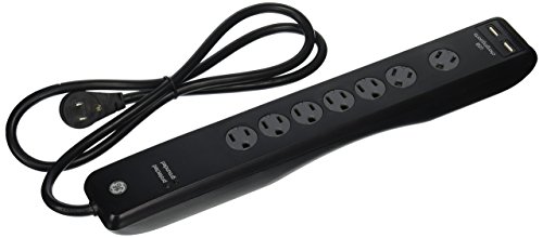 GE 25795 7-Outlet Advanced Surge Protector with 2 USB Ports