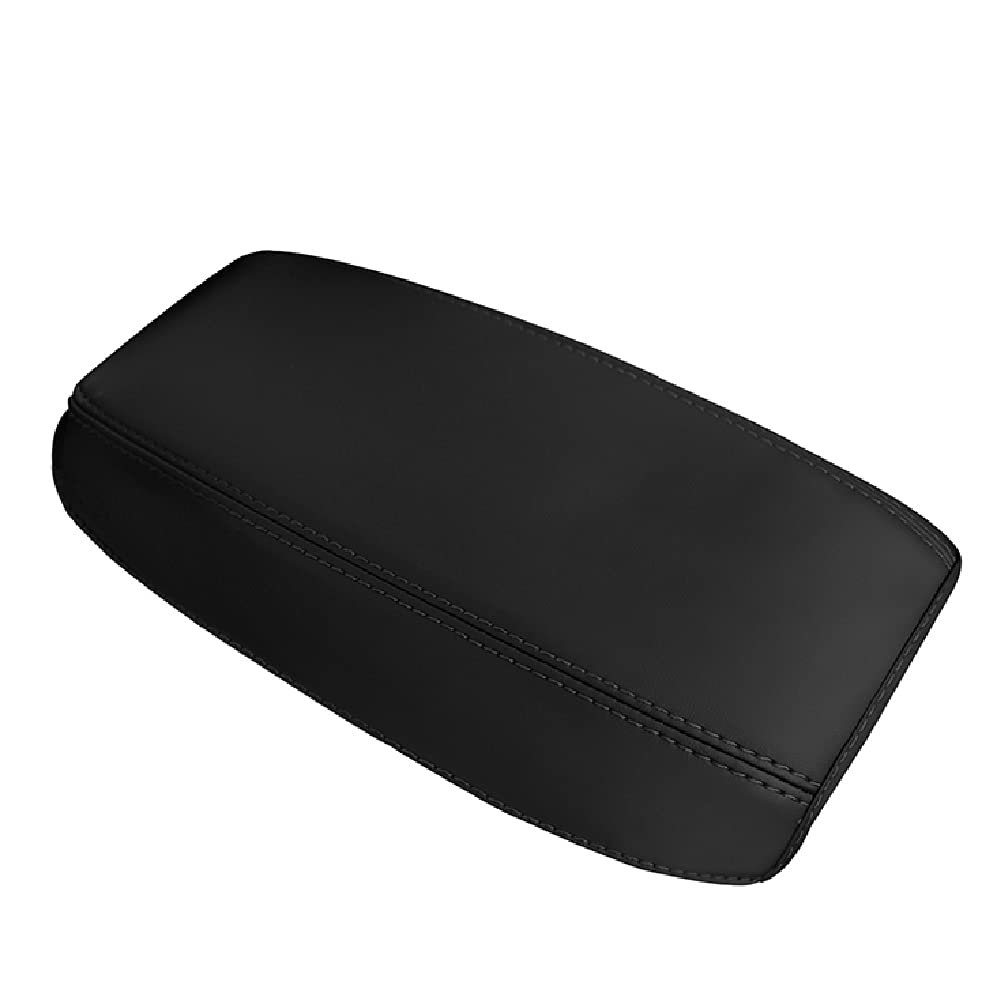 DIKSOAKR Center Console Cover Armrest Cover for Ford Edge 2015-2021, Luxury Leather Middle Console Cover Waterproof Car Armrest Protector (Black Line)