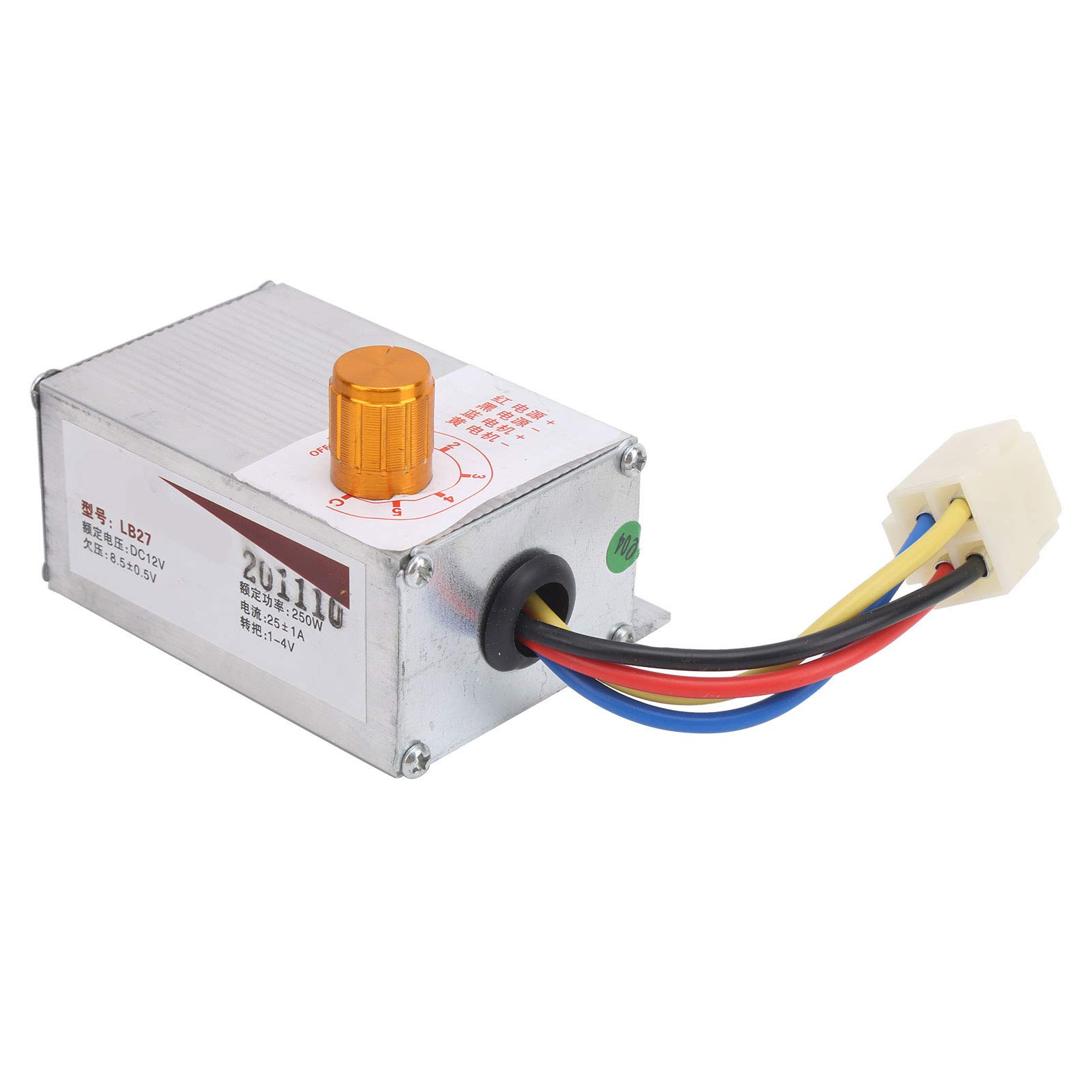 Dilwe Electric Bicycle Controller, 12V 250W Speed Regulator Controller with Electrical Lock Key Set Electric Bicycle Accessories