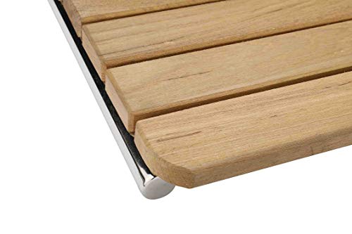 HYDDNice 26"x16" Wall Mounted Teak Folding Shower Seat Bench Bathroom Stool Solid Wood Fold Down & 316 Stainless Steel Accessories