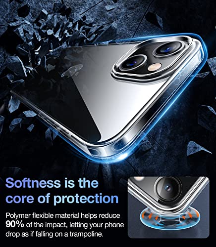 TORRAS Crystal Clear Designed for iPhone 14 Case, [Non-Yellowing] Slim Fit Ultra Thin [Military Drop Protection] Soft Silicone TPU Shockproof Protective Cover Case for iPhone 14 6.1 Inch, Clear