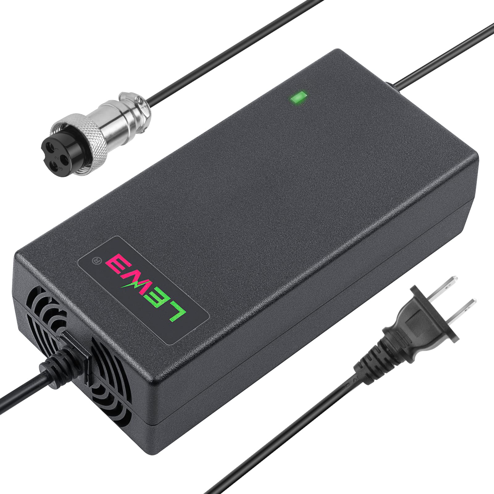 Fancy Buying Electric Bike 60V Lithium Battery [16S] Charger Output 67.2V 2A with Female 3-Pin XLR Inline Connector for 60V Ebike Battery Adapter Power Cord