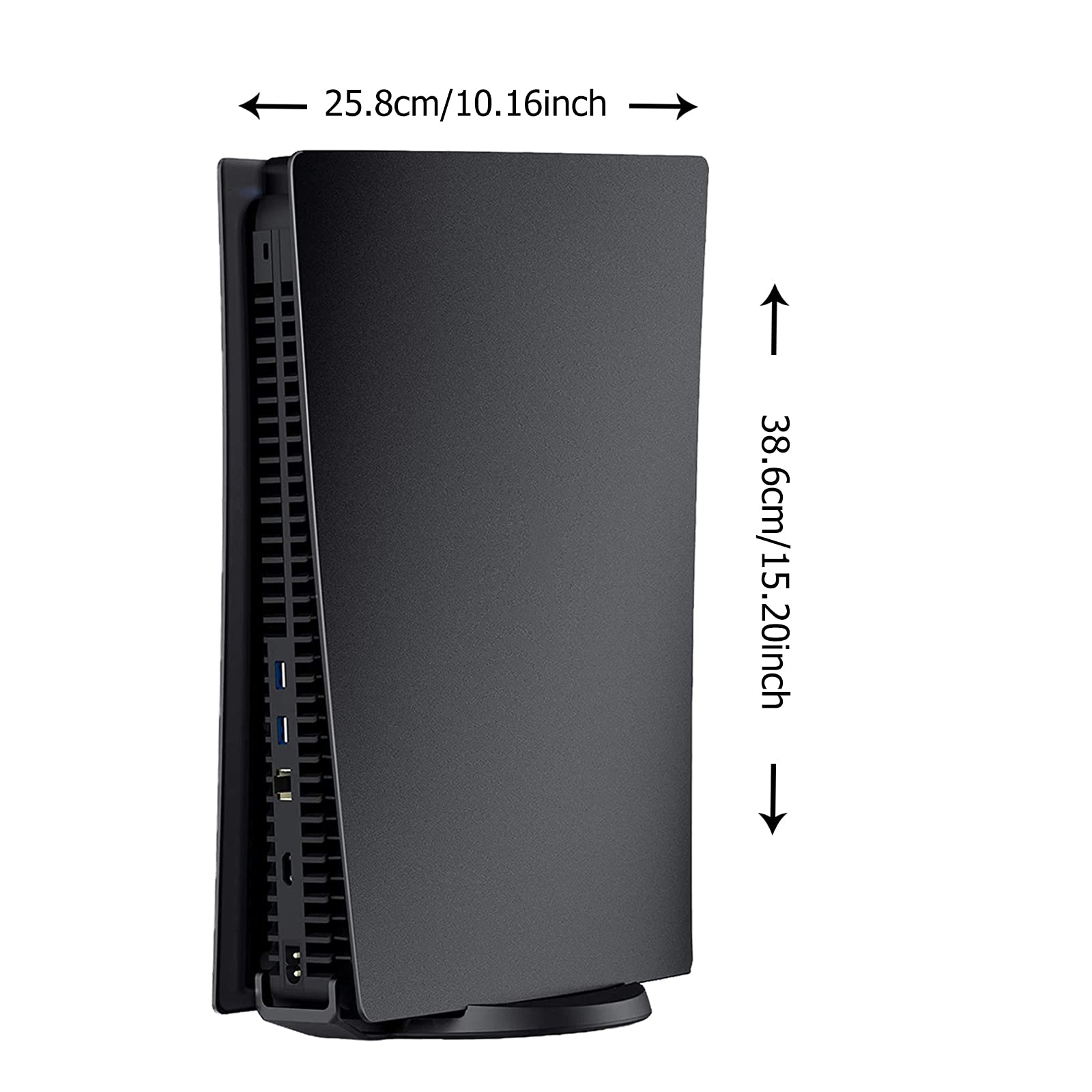 Console Cover for PS5 Digital Edition Skin DOBEWINGDELOU Anti-Scratch Dustproof Cover Replacement Plate for Playstation 5 Digital Edition Console Hard ABS Shockproof Shell for PS5 Console (Black)