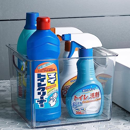Set Of 4 Clear Organizing Bins, Clear Pantry Storage Organizer Bins Container Refrigerator Organizer, Plastic Storage Bins Cube Bins for Cabinet, Cloest, Cupboard, Home Organization