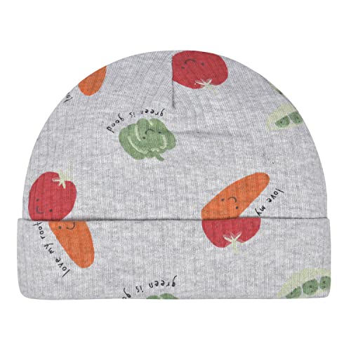 Gerber Baby Newborn Hospital Pointelle Outfit Shirt, Footed Pant and Cap, Vegetables Grey, Newborn