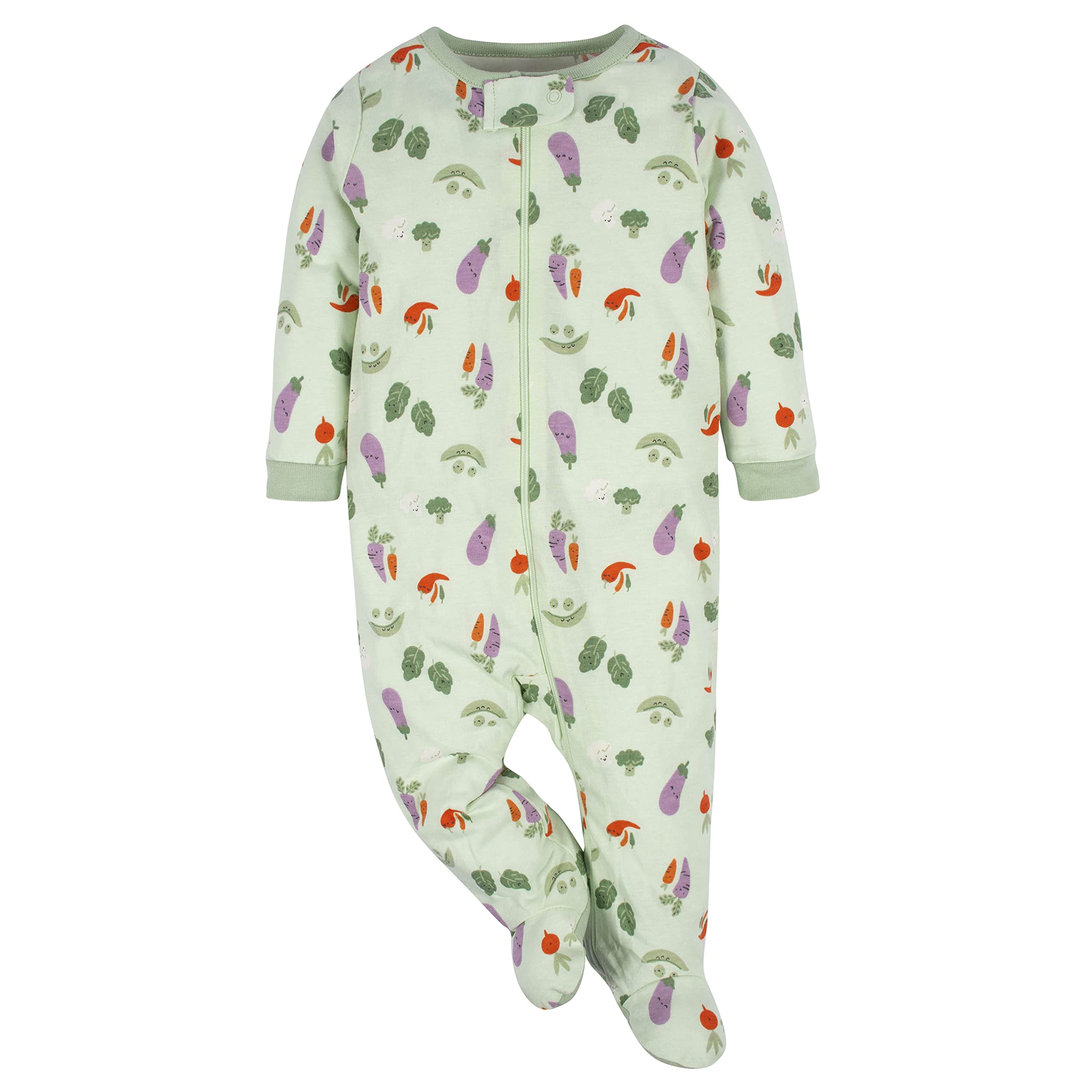 Gerber Unisex Baby 4 Pack 'N Play Footie And Toddler Sleepers, Happy Veggies, 0-3 Months US