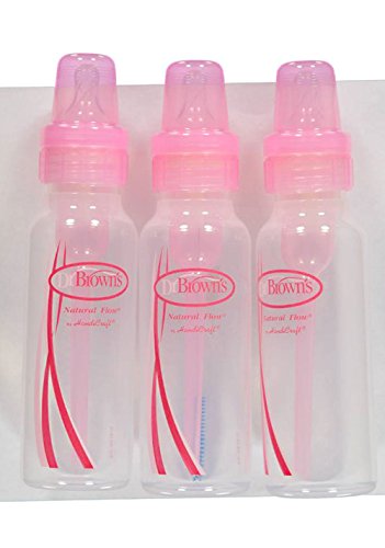 Dr Browns Natural Flow Standard PINK 8oz Bottle- 3 Pack