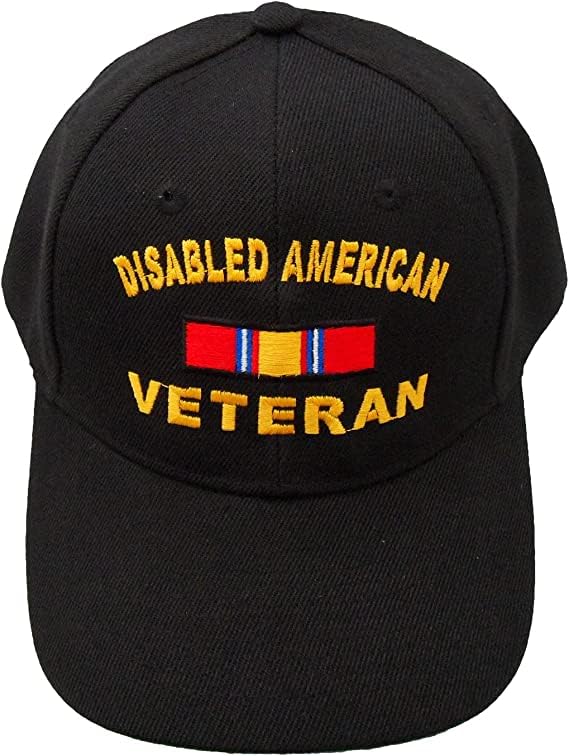 DAV Cap Disabled American Veteran Baseball Cap Black Hat Army Navy Marine Air Force Man or Woman Vet