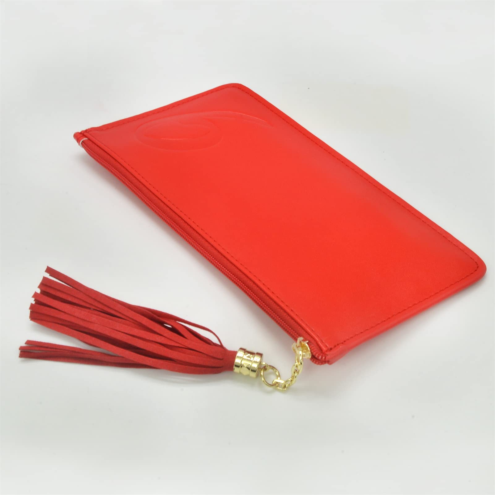 Fengshuibringluck Red Faux Leather Purse 9 Wealth Wallet Tassel Lady Purse Good Luck