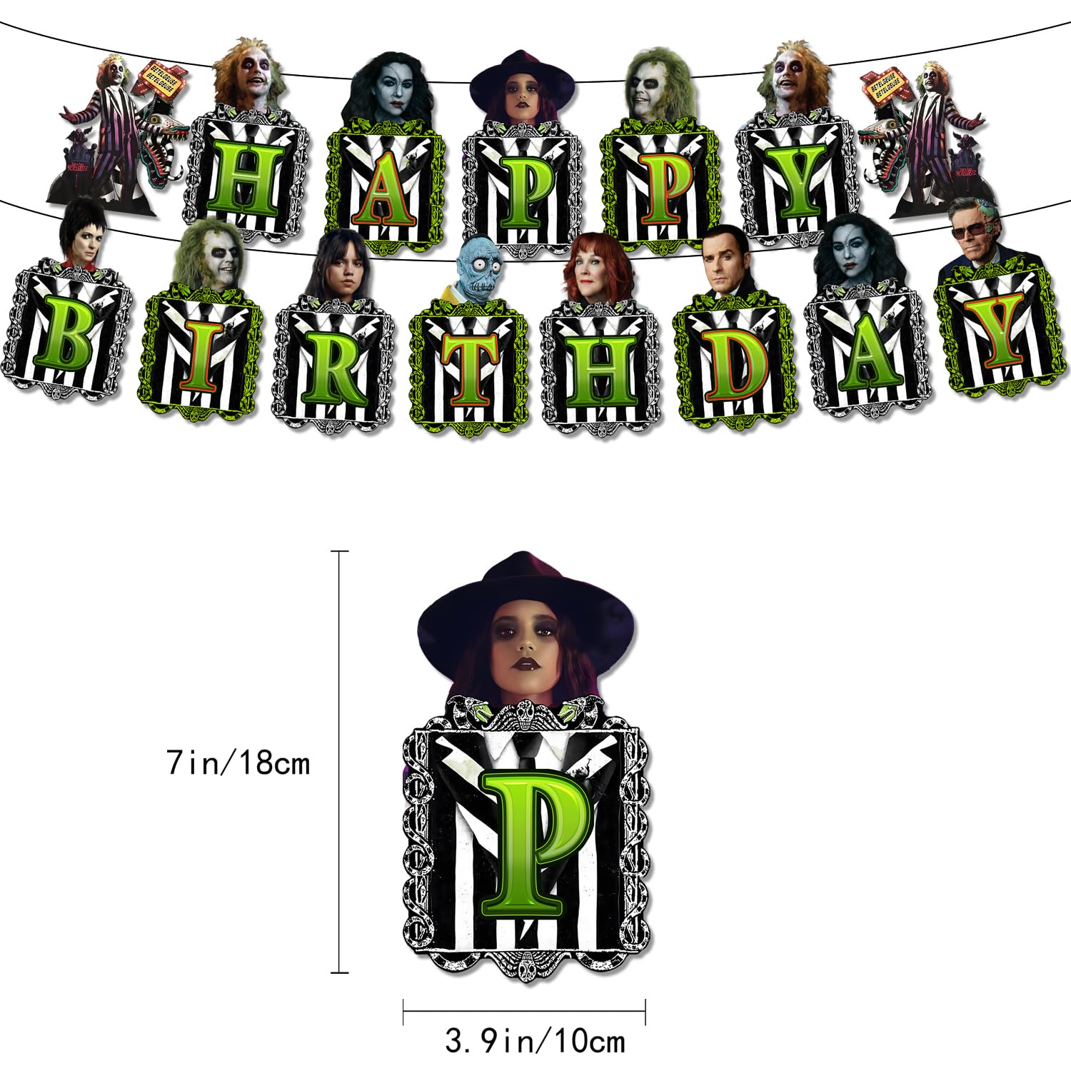 Horror Birthday Party Decorations, Halloween Birthday Party Decorations Set Include Balloons, Banner, Cake Toppers and Cupcake Toppers for Halloween Birthday Decorations