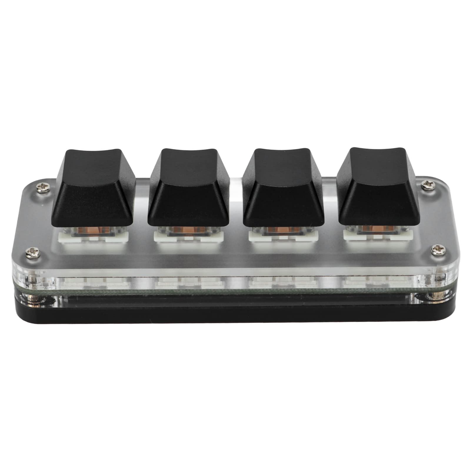 Gaming Keyboard Mechanical Keypad, Mini 4 Key, Type C to USB Interface, with RGB Light, Black