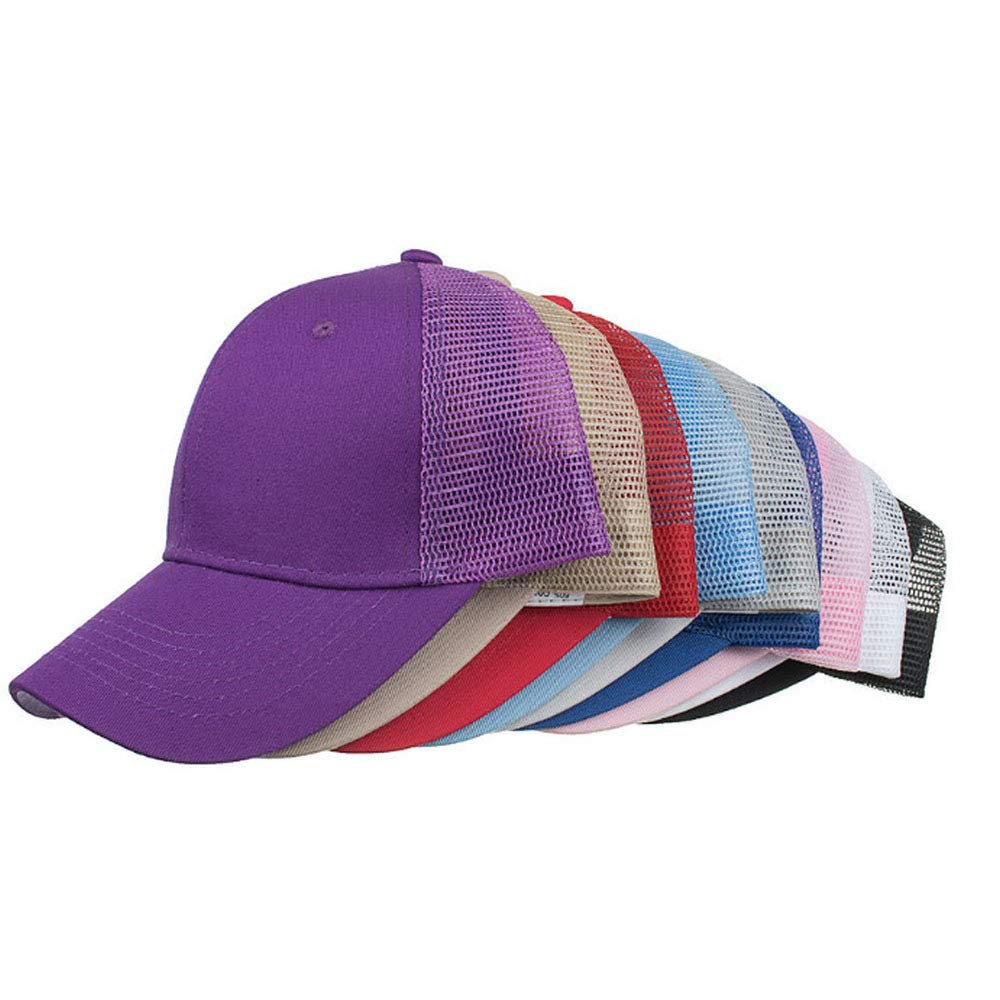 Croogo Sport Summer Cap Trucker Hat Ponytail Golf/Baseball Hat Outdoor Sun Hat Red