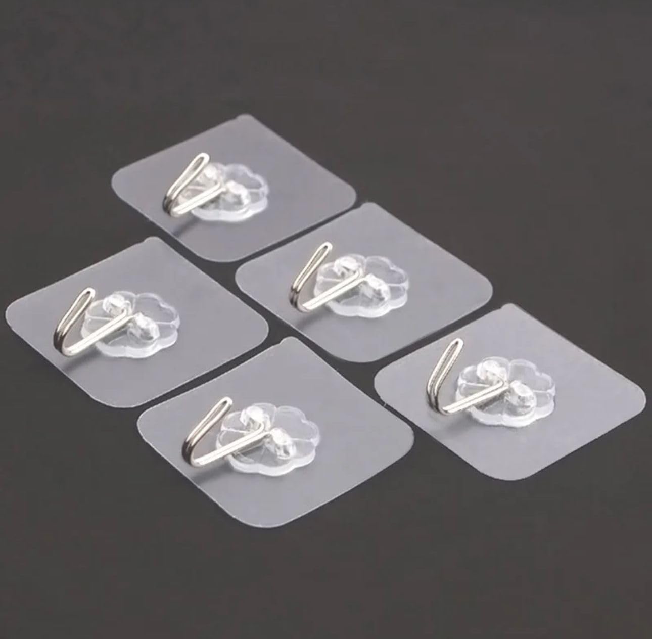 Generic 24 Packs of Hooks for Hanging Transparent and Reusable Seamless Hooks for Multipurpose (Bathroom, Kitchen etc) Self Adhesive Hooks