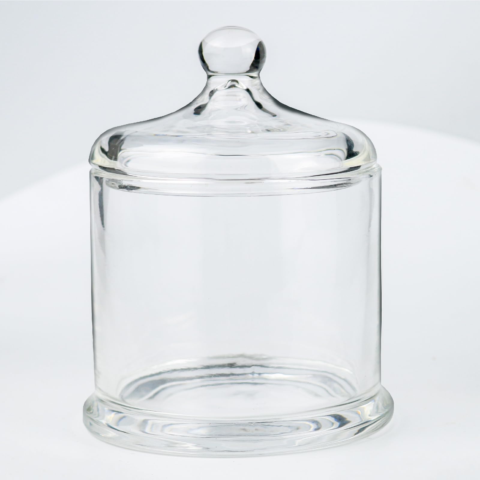 Iyulania 2 Pack Clear Glass Jars with Lids for Bathroom Organizers and Storage, Women Vanity Accessories