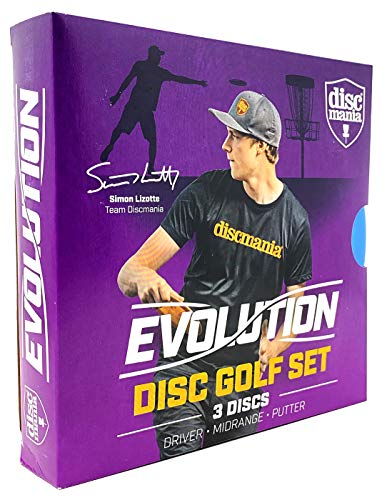 Discmania Evolution GEO Disc Golf Set of 3 β Includes Disc Golf Putter, Mid-Range and Driver, (Colors Will Vary)