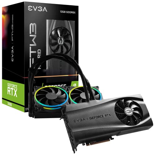 EVGA GeForce RTX 3080 12GB FTW3 Ultra Hybrid Gaming, 12G-P5-4878-KL, GDDR6X, ARGB LED, Metal Backplate, LHR