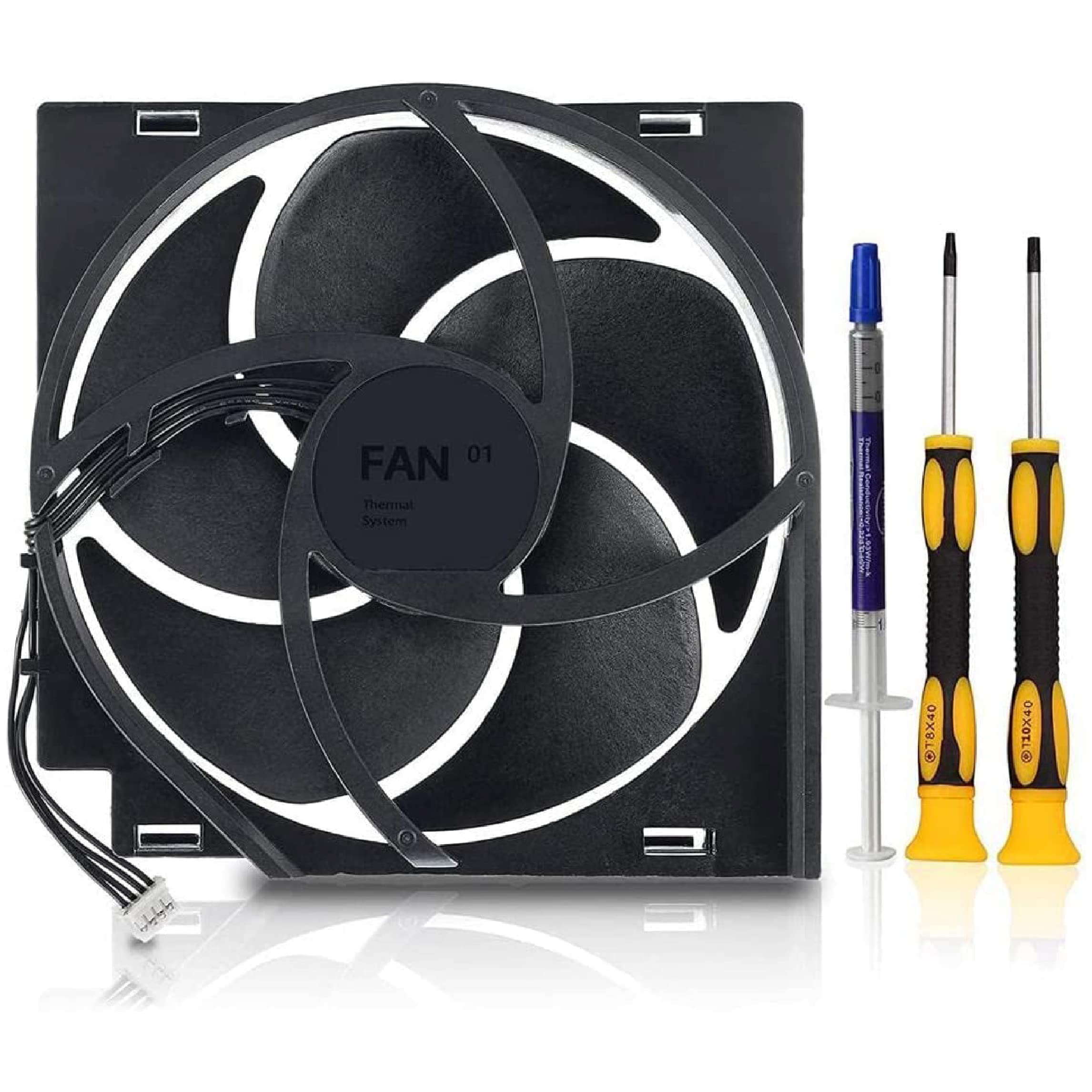 Group Vertical Cooling Fan for Xbox One S Console β Internal Replacement Fan w Repair Kit, Screwdriver and Heatsink Paste - Fits for Xbox One S (2016)