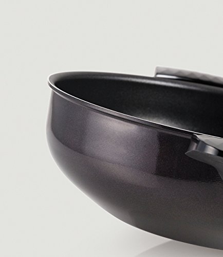Happycall 5 Layer Diamond Nonstick Party Wok, 13inch, Stir Fry Pan, Jumbo Size, Double Handle Wok, Deep Frying, With Glass Lid