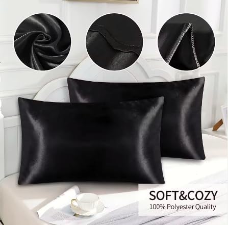 Generic 3 Pieces Satin Duvet Cover King Luxury Silk Bedding Set with Zipper Closure Duvet Cover Set, Champange