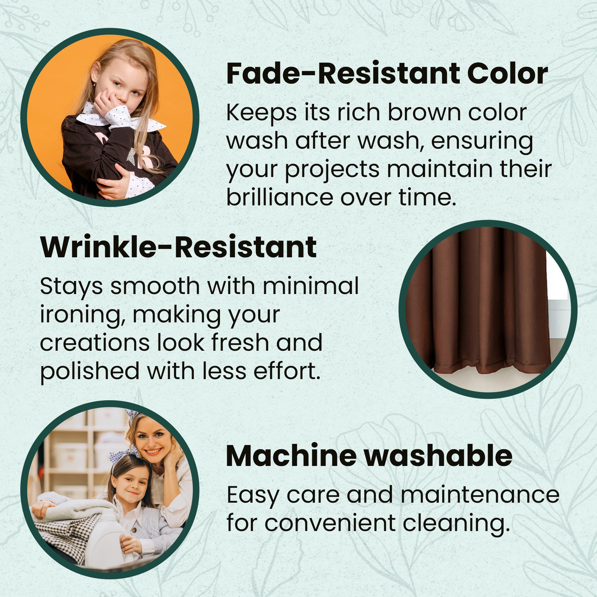ISEE FABRIC 56"x36" Inch Costume Fabric for Sewing - Made in U.S.A - Ideal for Making Costumes, Halloween Props, Accessories, and Crafts - Versatile and Durable Material - Rich Brown (Sold by Yard)