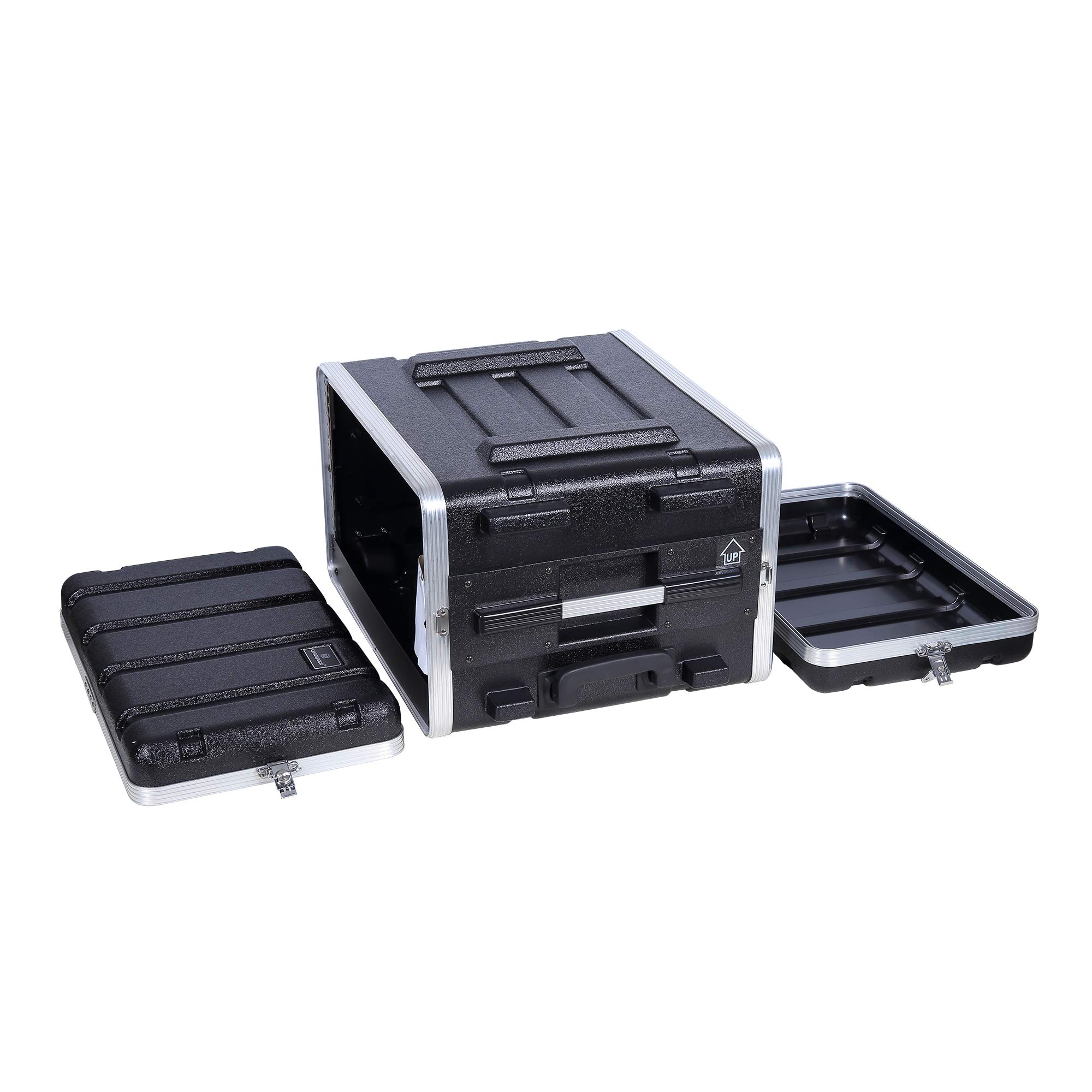 Crossrock Stackable Rack Case with Wheels, Strong Molded with Heavy Duty Hardware, 19.25β Depth, 5U-Standard (CRA8606UW)
