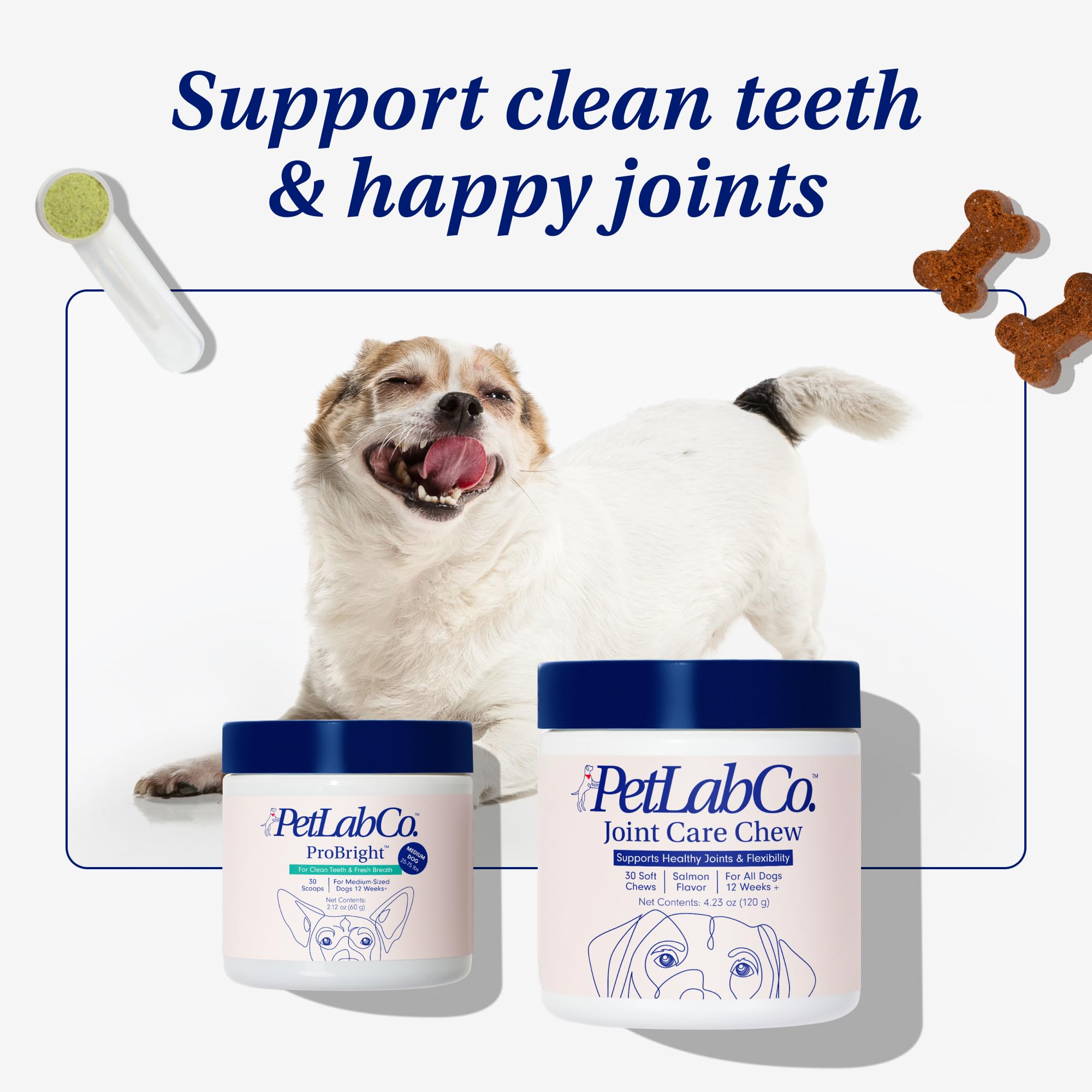 PetLab Co. – Breath & Joint Bundle: Dental Powder for an Effortless Clean in 1 Scoop for Medium Dogs & Joint Care Chews for Dogs Supporting Mobility & Occasional Joint Stiffness