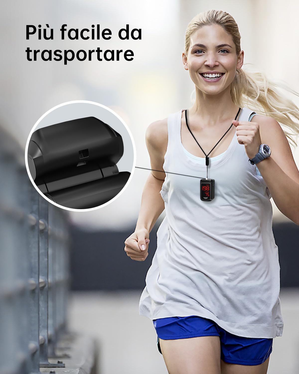 Fingertip Pulse Oximeter- Mini Oximeter Oxygen Saturation Monitor for SpO2/Heart Rate/PI, with Auto Graph Display/Flash Reminder