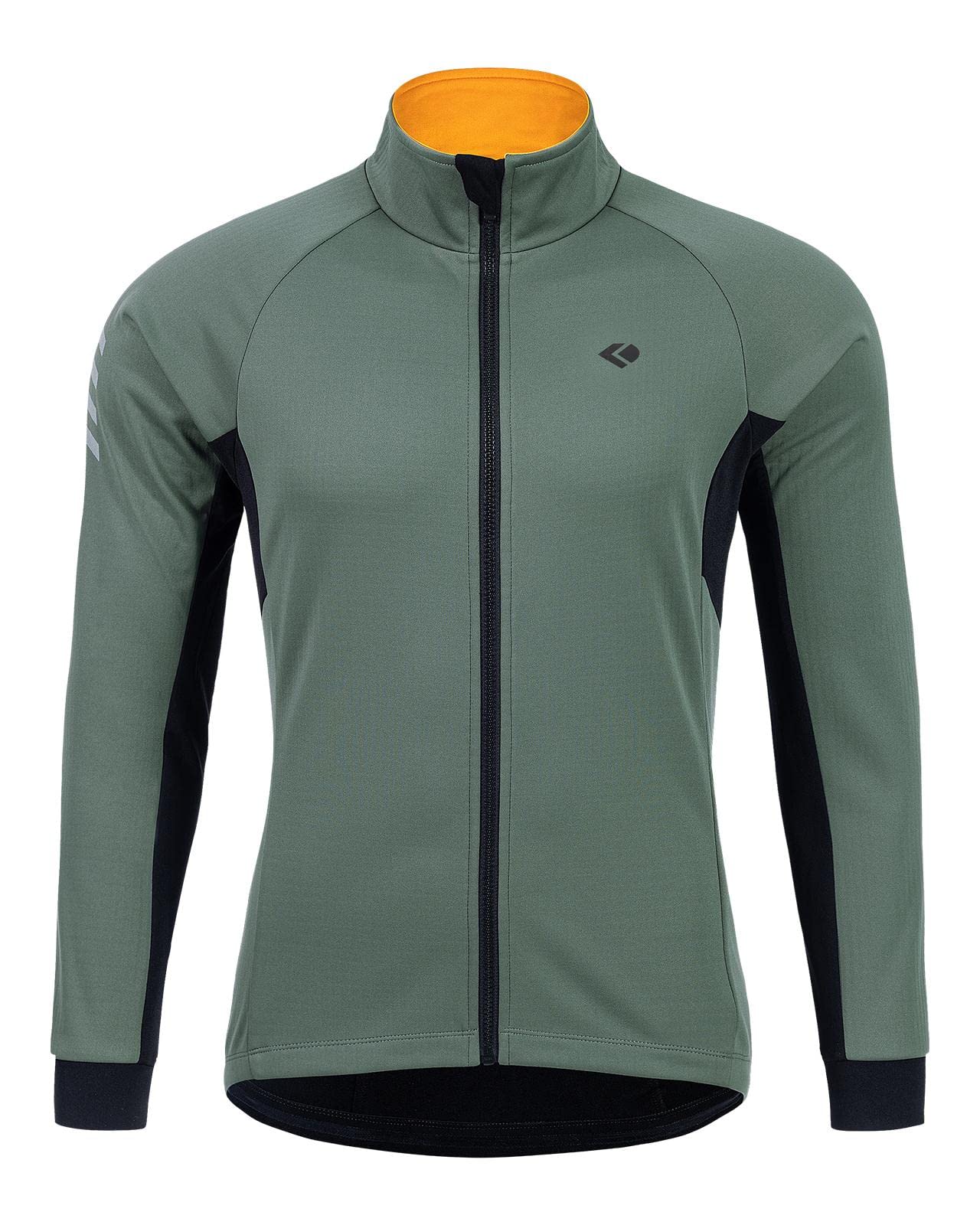 DIFOS Men's Windproof Running Cycling Jackets Windbreaker Thermal Bike Coat with Rear Pocket(S,Green)