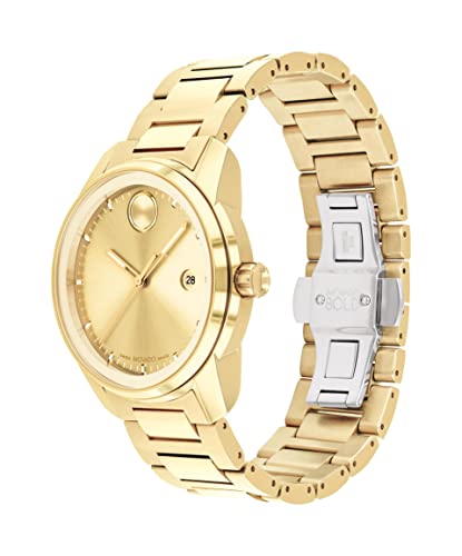 Movado Men's Bold Verso Swiss Quartz Watch with Stainless Steel Bracelet, Yellow Gold (Model: 3600861)