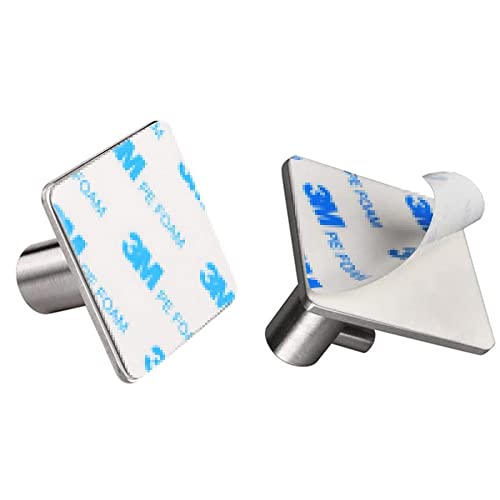 Towel Hooks Bathroom Coat Robe Hook,No Punch Heavy Duty Waterproof Hanging Cap Adhesive Hook for Bathroom, Bedroom, RV & Kitchen - 4 Pieces (Sliver)