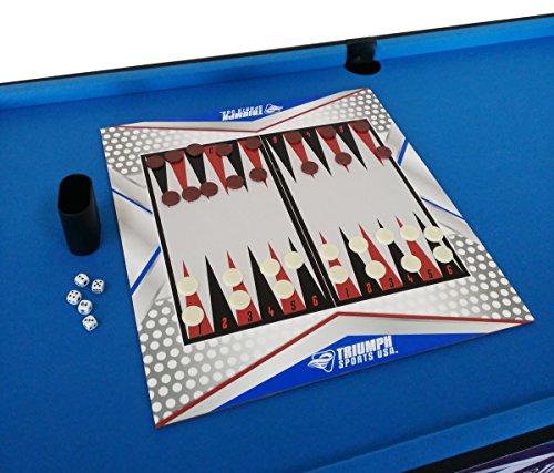 Triumph 13-in-1 Combo Game Table Includes Basketball, Table Tennis, Billiards, Push Hockey, Launch Football, Baseball, Tic-Tac-Toe, and Skee Bean Bag Toss