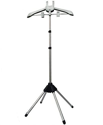 Luumerser Foldable Garment & Clothes Drying Rack,Adjustable Height,Elescopic Rod Adjustable(Steamer Support Rack Overall hHeight 63 Inches / 160cm) (Grey), Gray